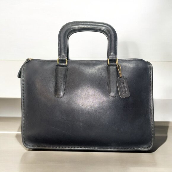 Coach | Bags | Vtg Coach Purse Navy Leather Slim Satchel 8s Leatherware ...